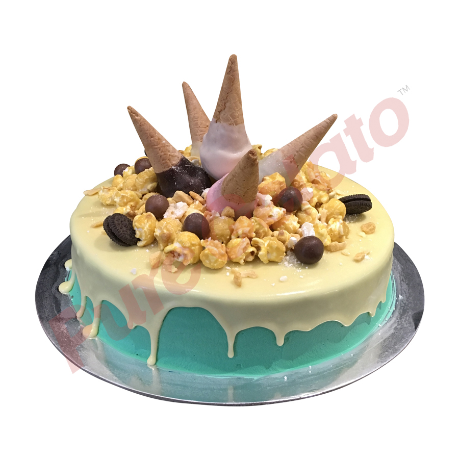 Upside Down Mini cones cluster white choc drip Green Cream - Pure ...